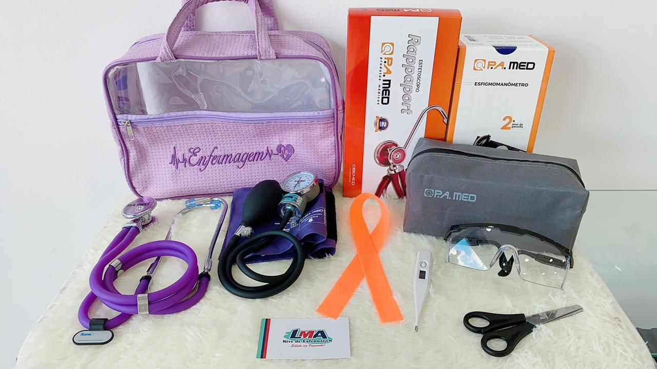 LMA KITS DE ENFERMAGEM Kit de Enfermagem Santo Amaro Estetoscópio e ...